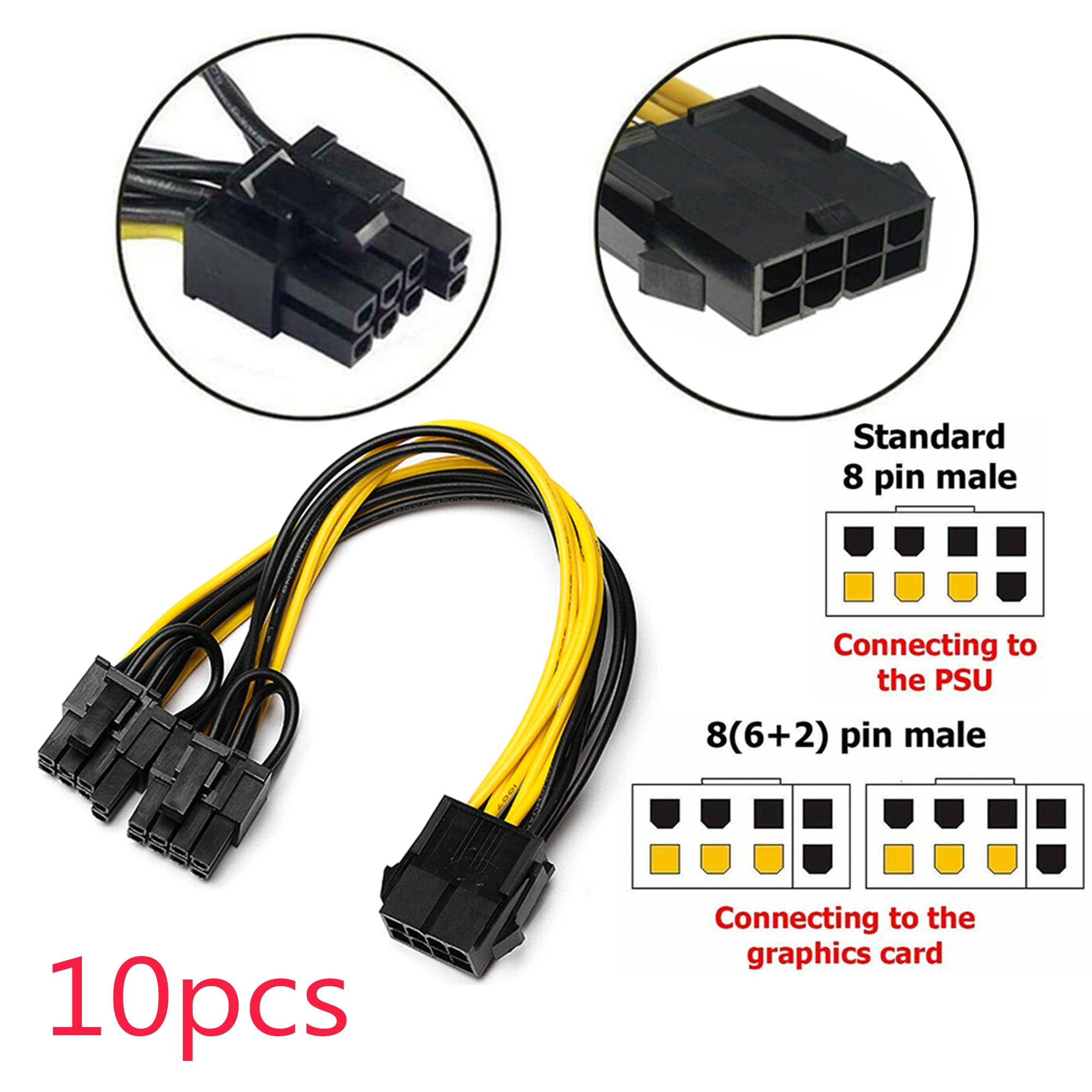 DODOING Pcie Splitter 8 Pin Female to Dual Pcie 8（6+2）pin Male Express ...
