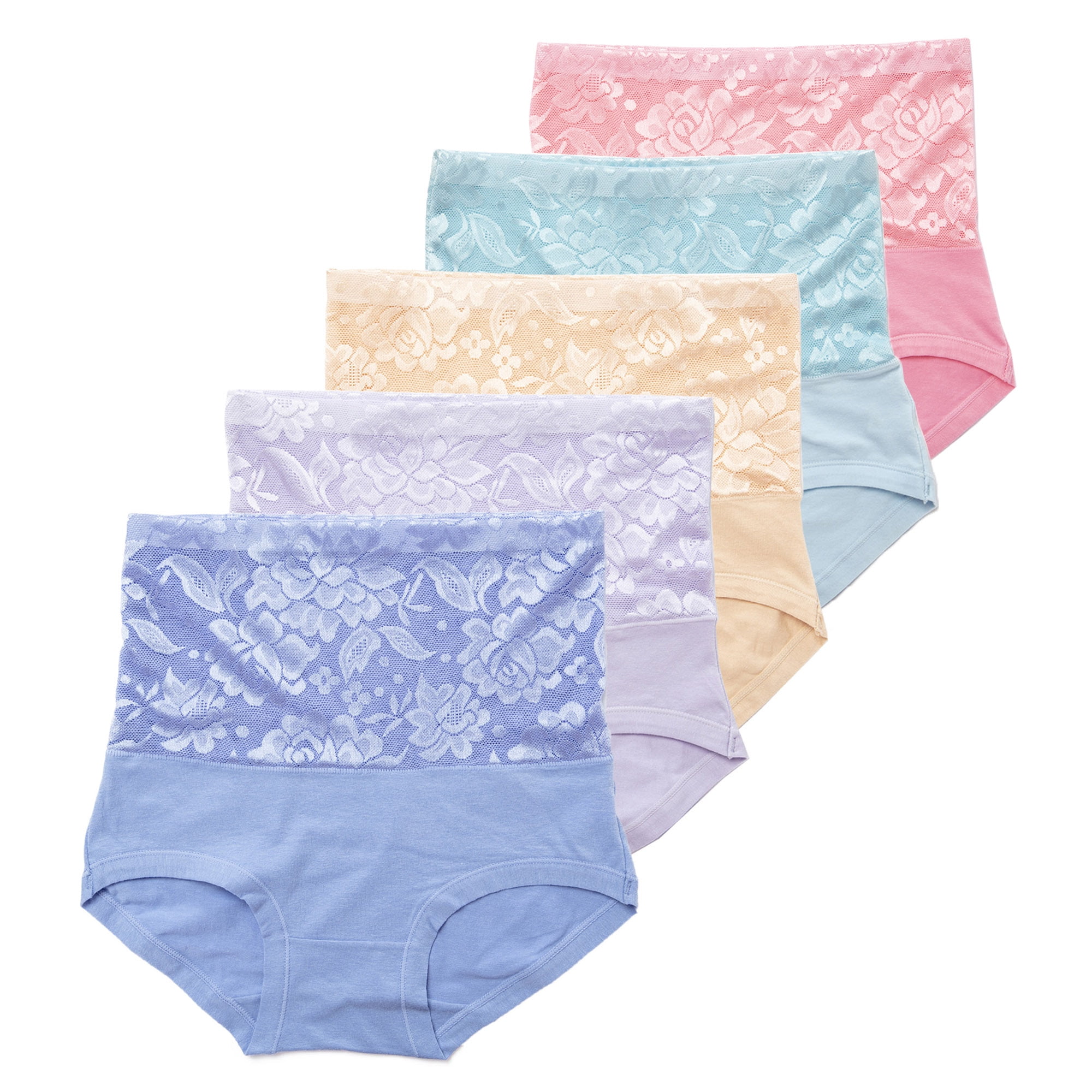 DODOING Tummy Control Panties 5 Pack -Plus Size Girdles for Women High ...