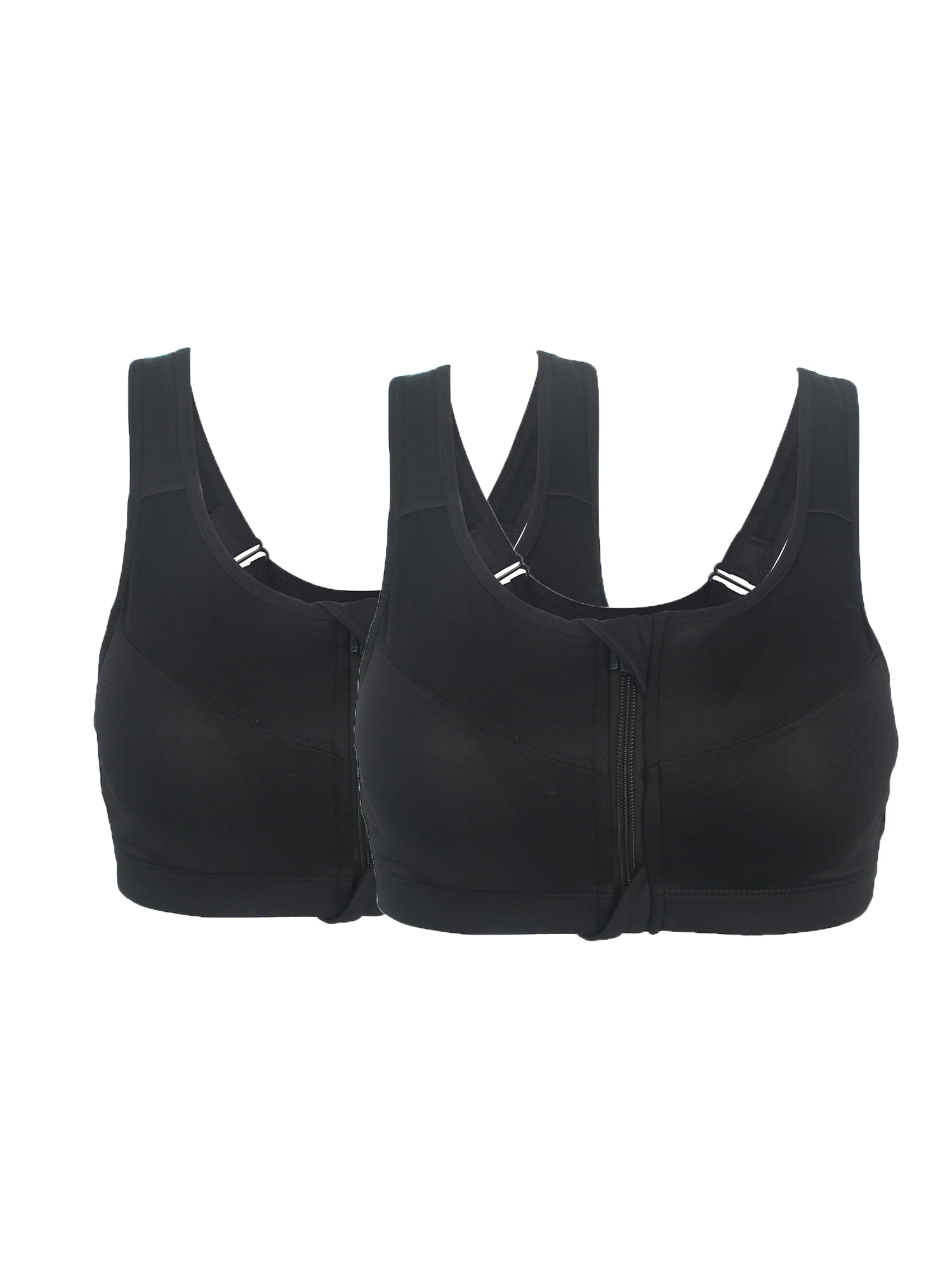 DODOING Women's Sport Bras High Impact Support Sport Bras Tank Tops Racerback Zip Front Sports ...