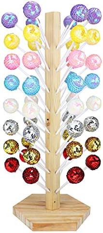 DOERDO Cake Pop Stand 48 Hole Cake Pop Holder Wooden Lollipop Stand ...
