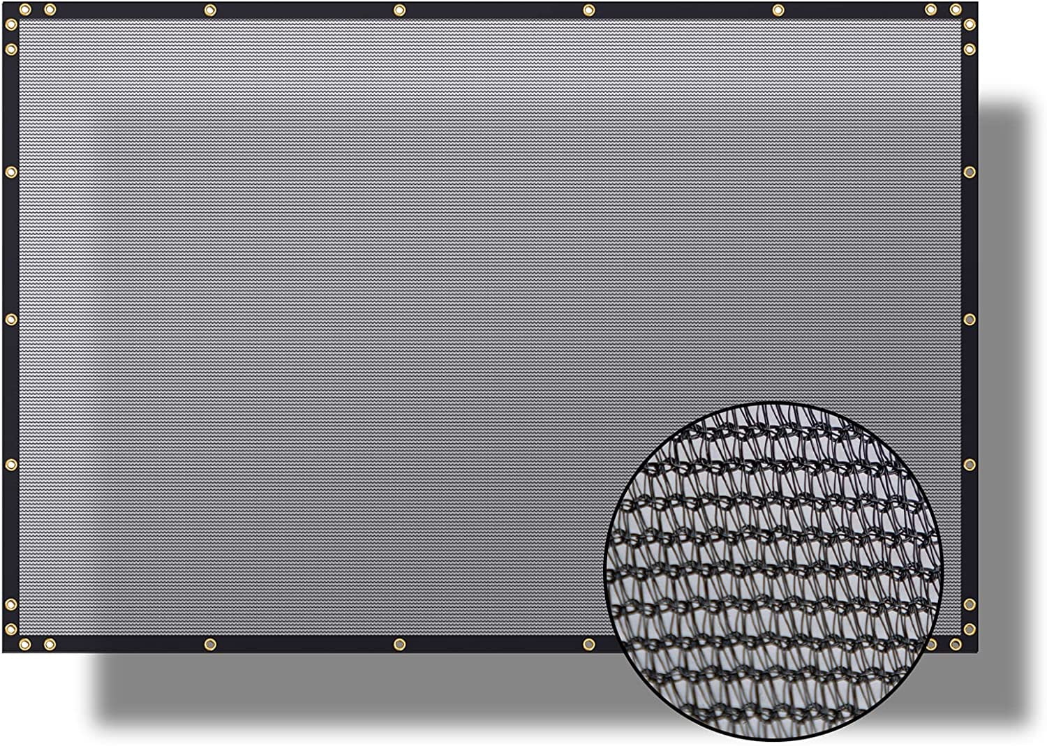 DOEWORKS 70% Heavy Duty Black Knitted Mesh Tarp Sun Shade Cloth with ...