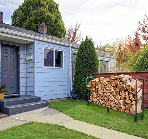 DOEWORKS Firewood Rack 8 FT 1/2 Cord Firewood Storage Rack Heavy Duty ...