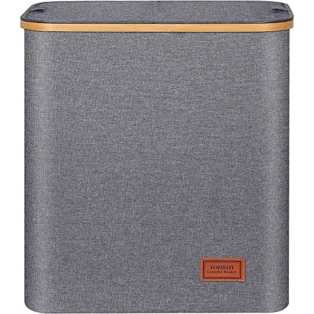 DOFASAYI Foldable Large Laundry Hamper with Lid - 130L XL, Bamboo ...