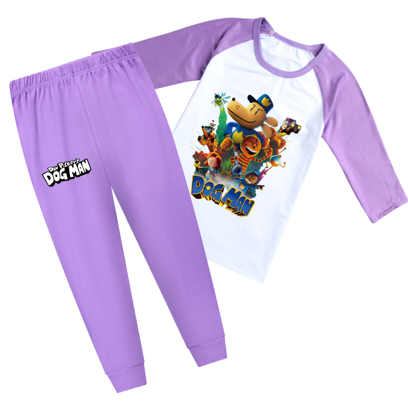 DOG MAN Summer round-neck printed short-sleeved T-shirt and Shorts Set ...
