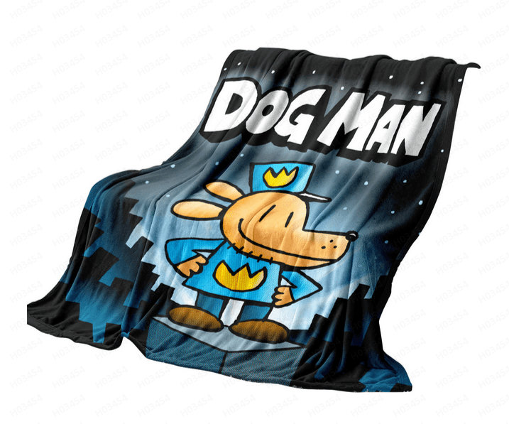 DOG MAN Throw Blankets, Cute Blue Pet Dog Print Bed DOG MAN Blanket for ...