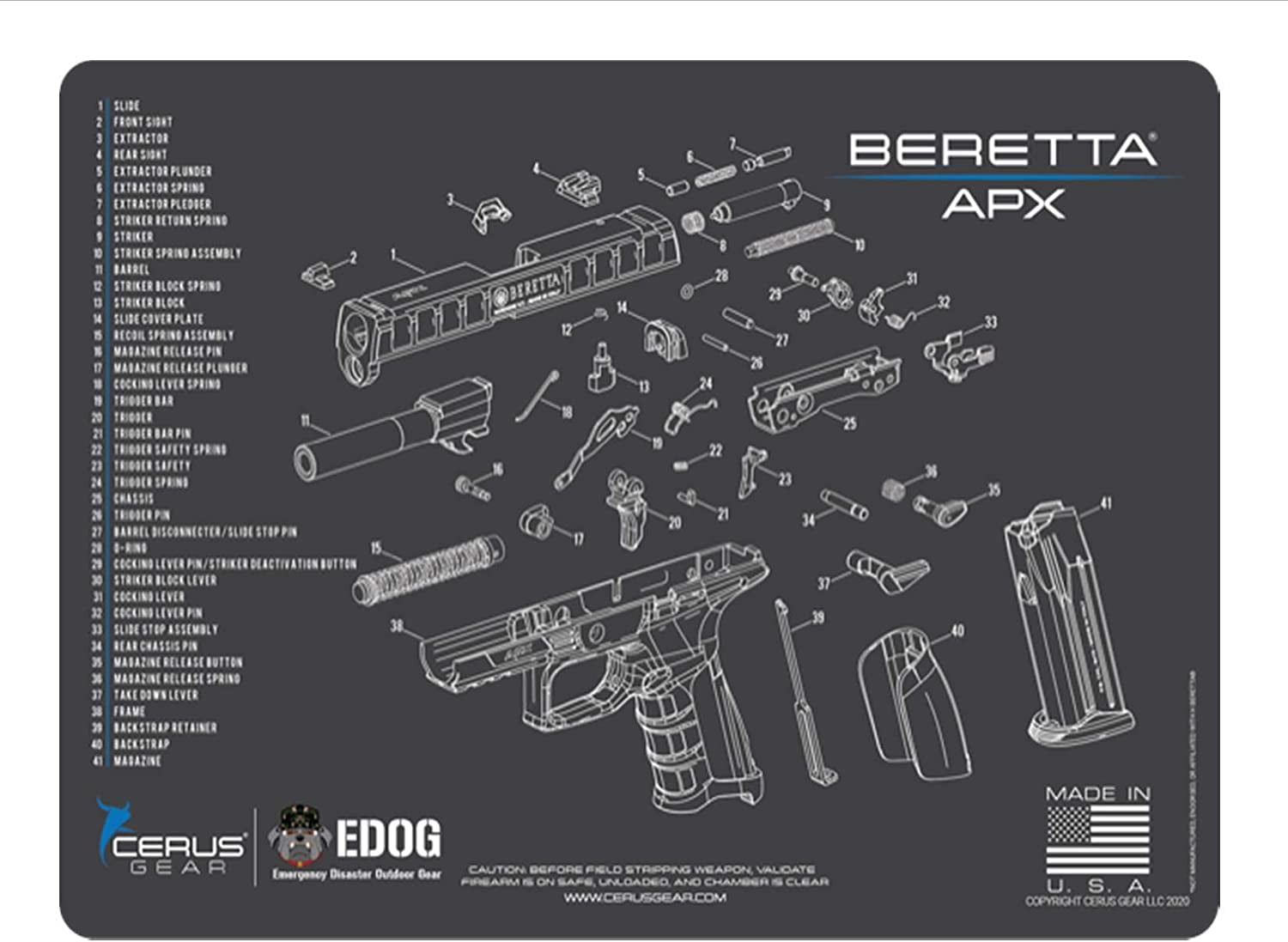 DOG A P X Gun Cleaning Mat - Schematic (Exploded View) Diagram ...