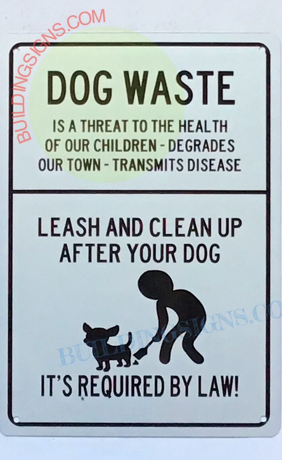 DOG WASTE SIGN((7x10,WHITE,ALUMINUM)-ref19722 - Walmart.com