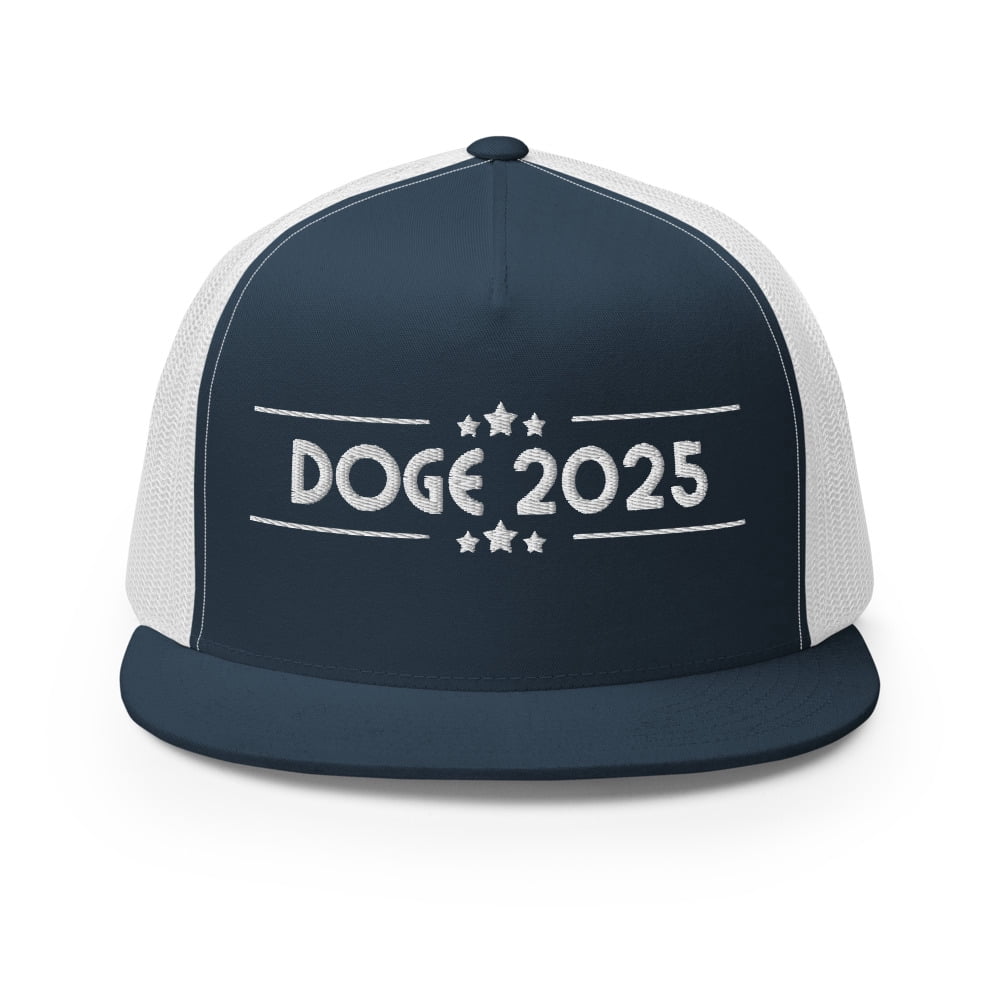 DOGE 2025 Embroidered Trucker Cap (Navy/ White) - Walmart.com