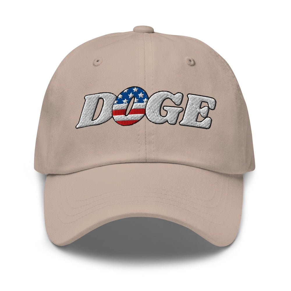DOGE American Flag Embroidered Dad Hat (Stone) - Walmart.com