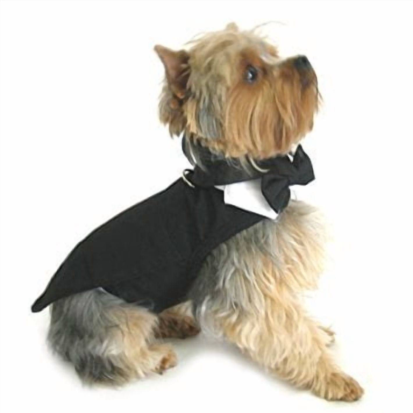 DOGGIE DESIGN Dog Tuxedo w/Formal Tails- Black, XL (Chest 21-26 ...