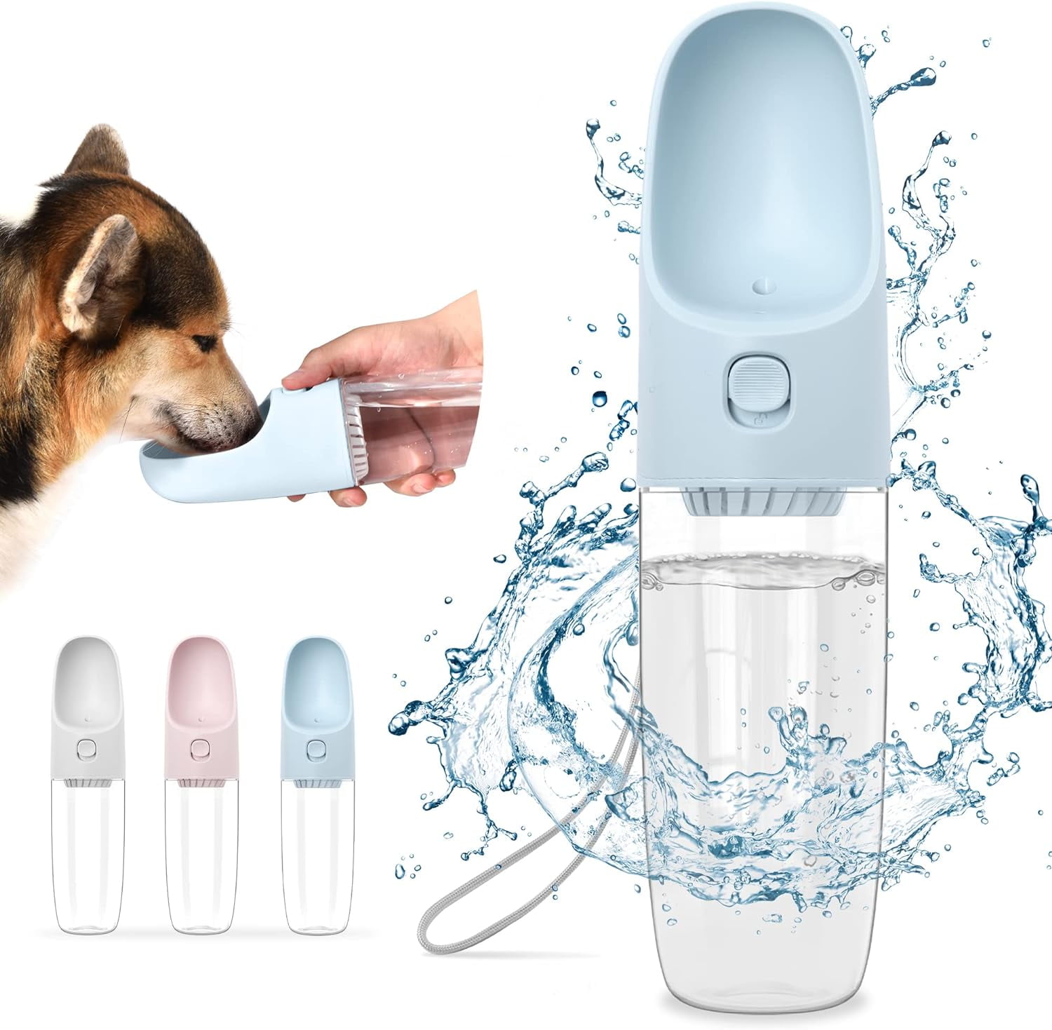 DOGNESS Dog Water Bottle with Filters, Portable Leak Proof Dog Water ...