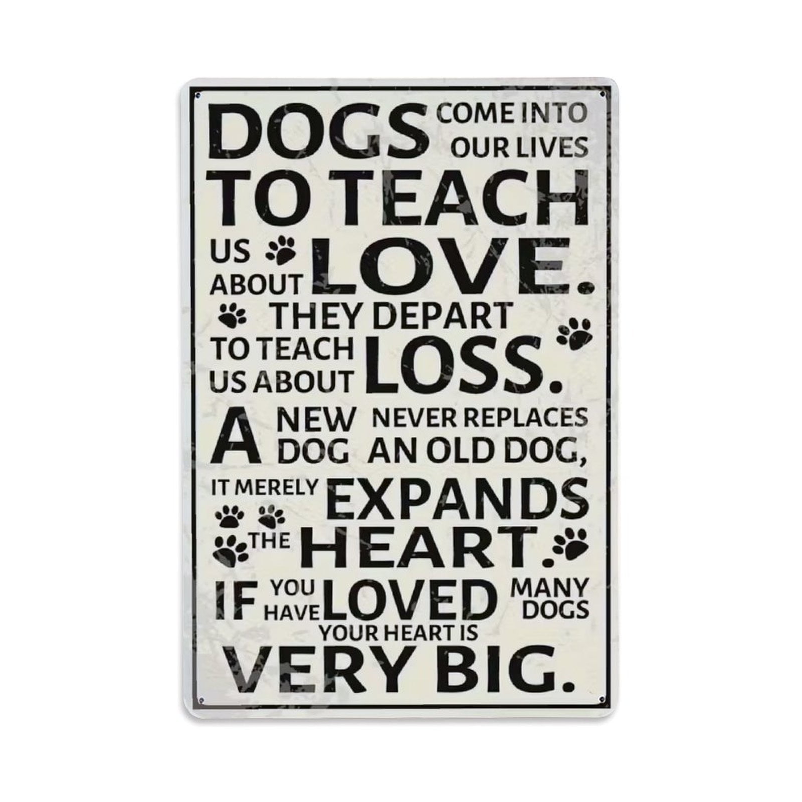 DOGS COME INTO OUR LIVES Dog Lover Tin Sign Vintage Metal Poster Living ...