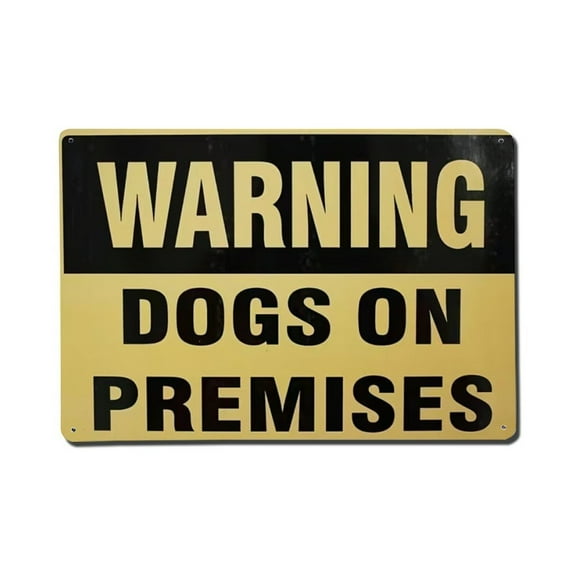 DOGS ON PREMISES Warning Tin Sign Vintage Metal Poster Living Room Bar ...