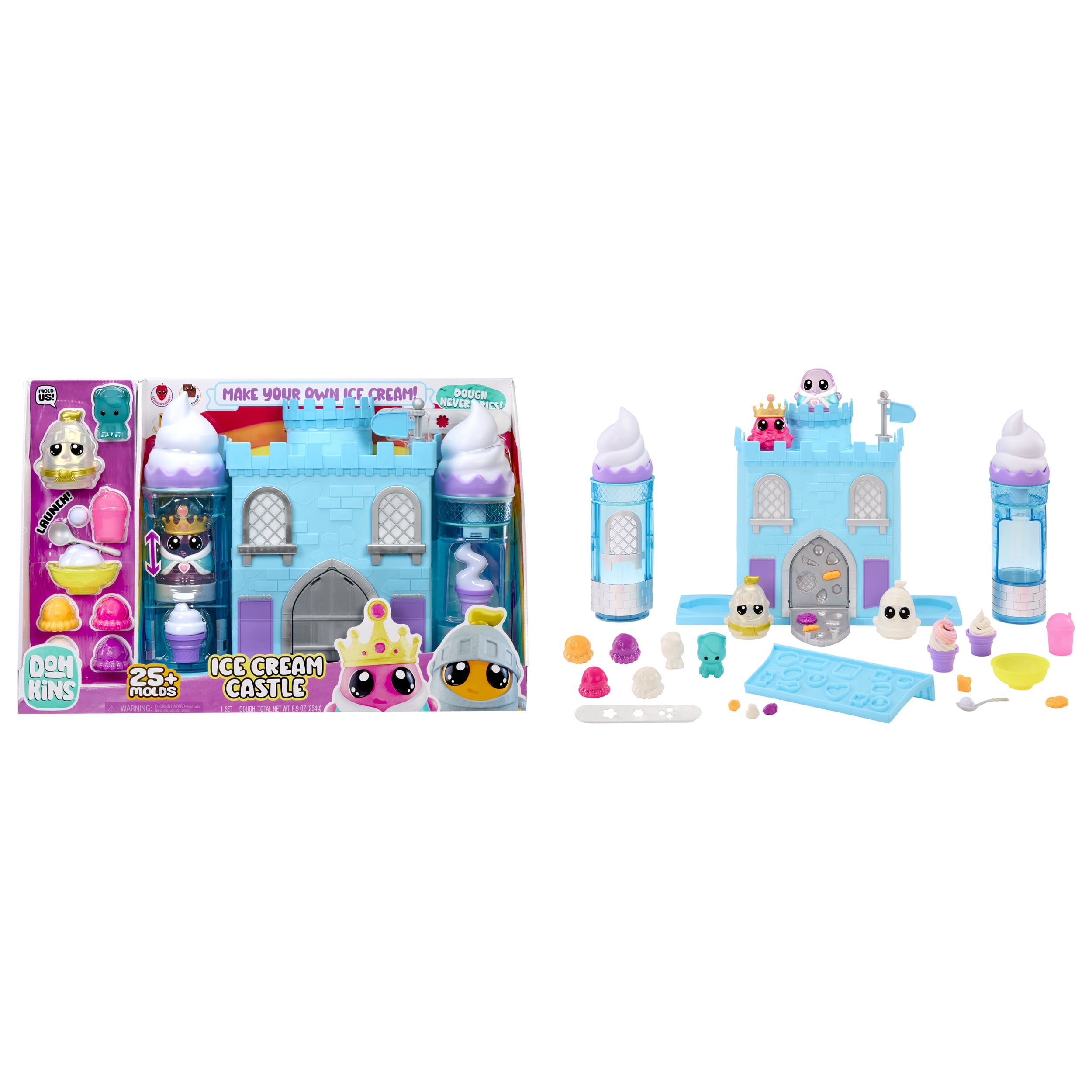 DohKins Ice Cream Castle with Princess & Knight - Scented Dough that ...