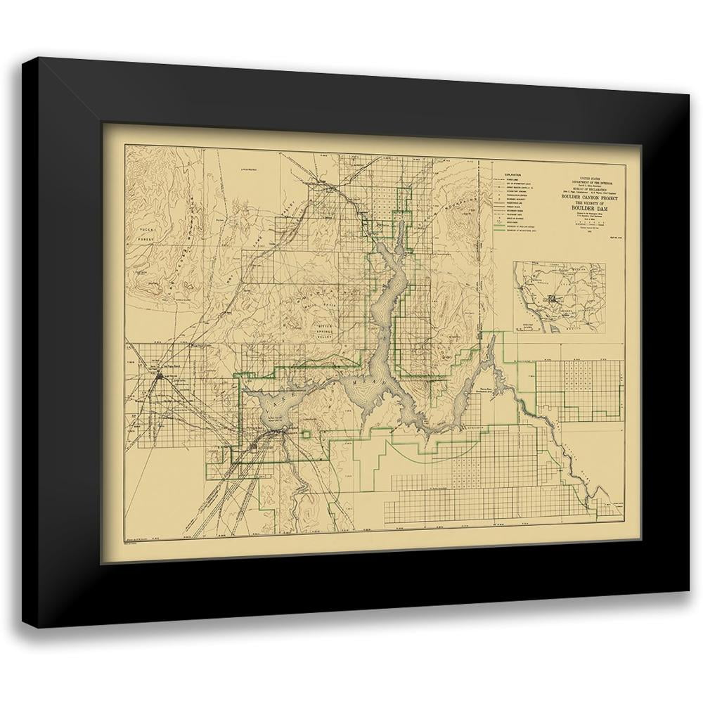 DOI 18x14 Black Modern Framed Museum Art Print Titled - Boulder Canyon ...