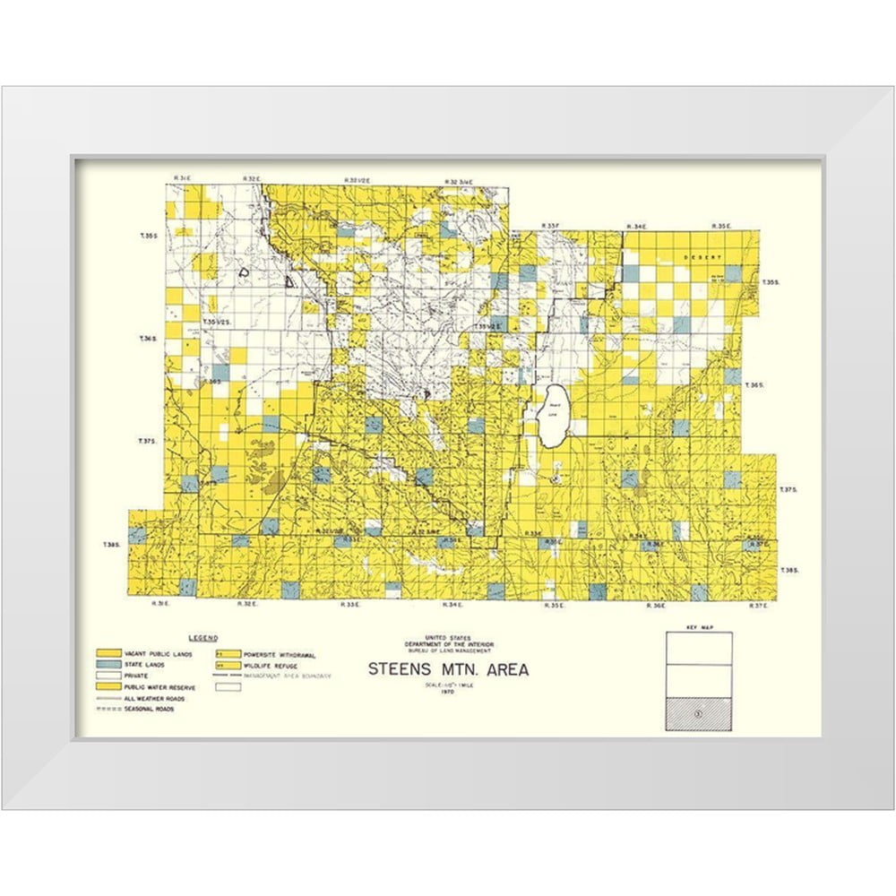 DOI 18x15 White Modern Wood Framed Museum Art Print Titled - Steens ...