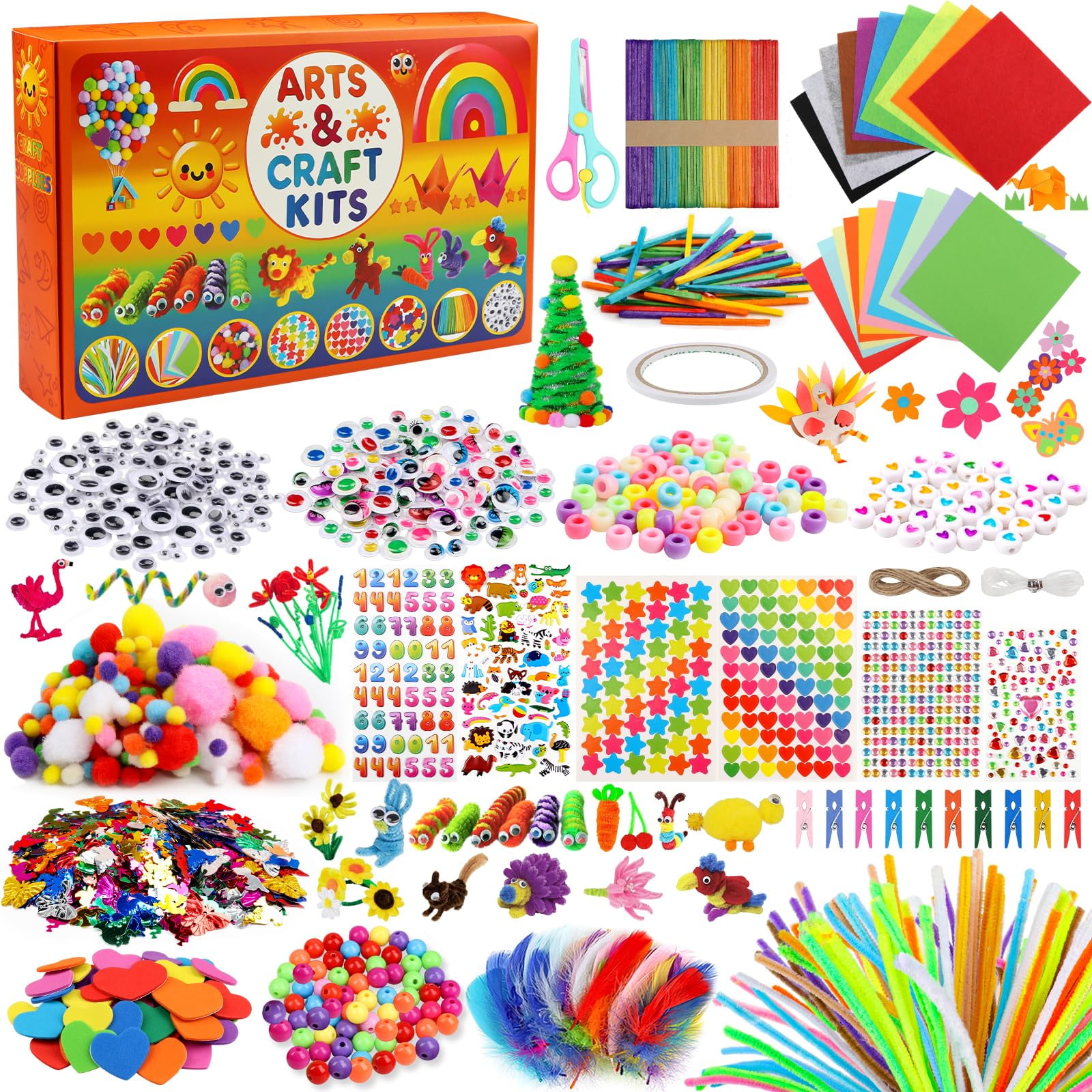 DOITEM Pipe Cleaners Craft Supplies, 2000Pcs AIS1 Arts and Supplies ...
