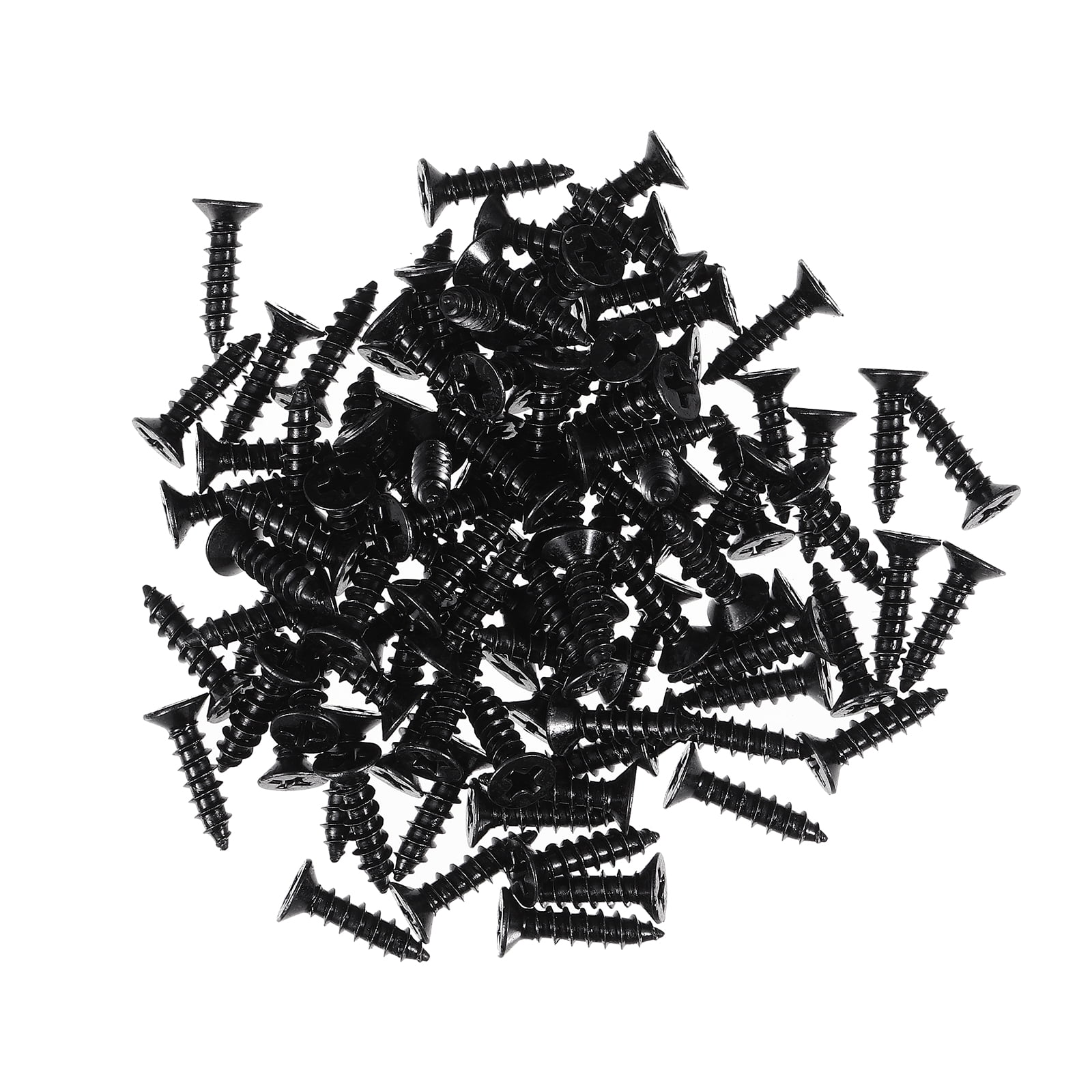 TABLZONE 100Pcs Black Carbon Steel Drywall Screws Flat Head Cross Self ...