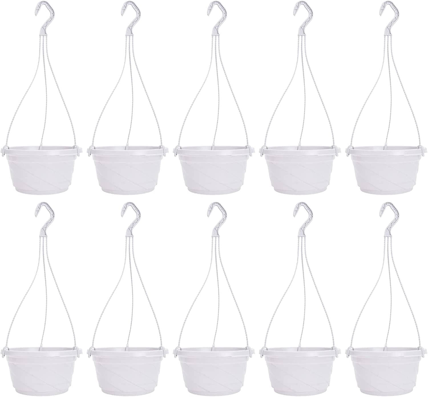 DOITOOL 10Pack Plastic Hanging Planter Self Watering Flower Basket ...