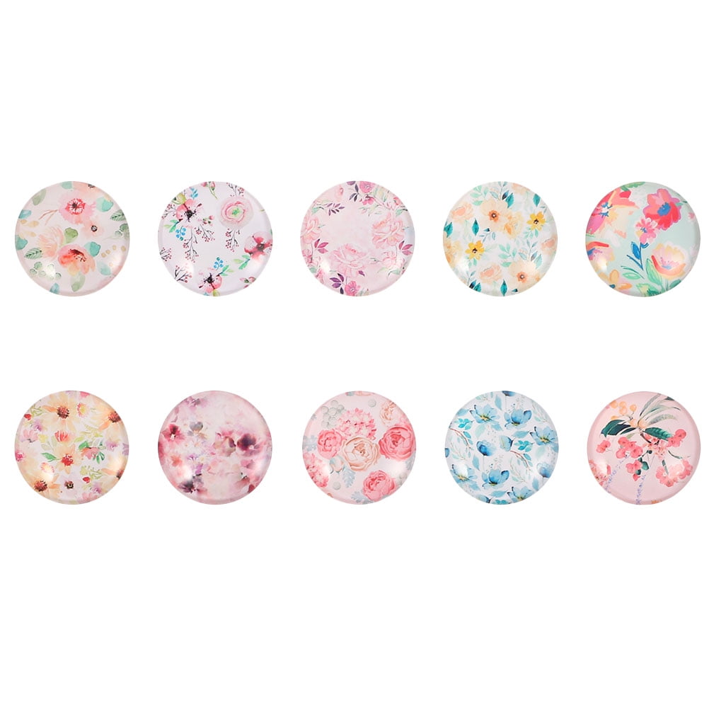 DOITOOL 10Pcs Glass Refrigerator Magnet Fridge Sticker Flowers Fridge ...