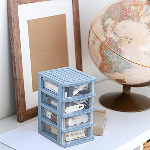 DOITOOL 4 Drawer Cube Storage Organizer for Home Office, Plastic Makeup ...