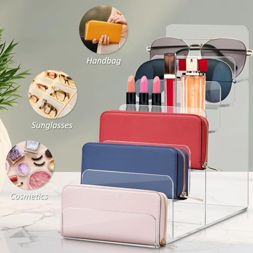 DOITOOL 6-Tier Purse Display Stand,Acrylic Display Riser Shelf Wallet ...