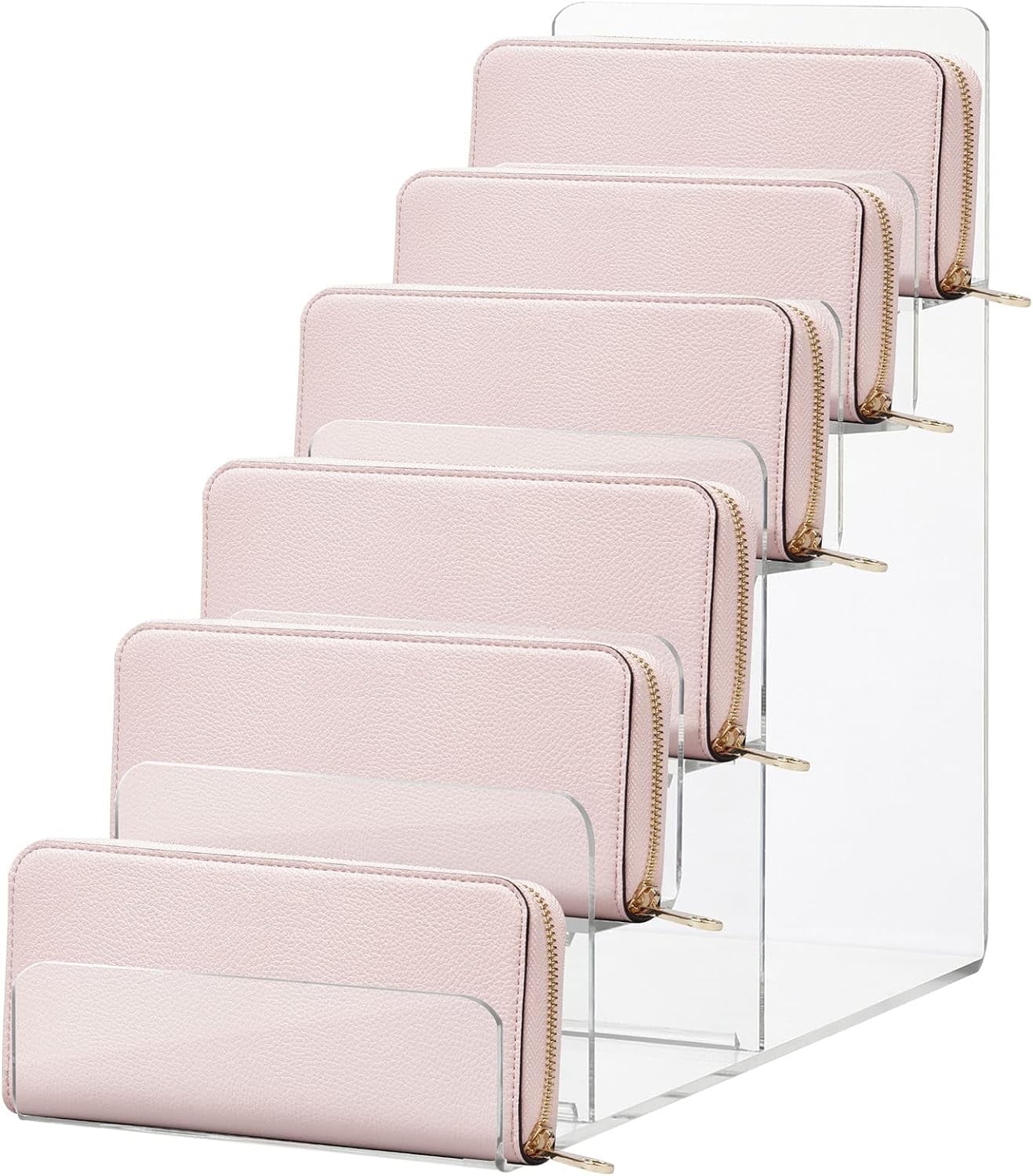 DOITOOL 6-Tier Wallet Display Stand Acrylic Shelf Riser Purse Greeting ...