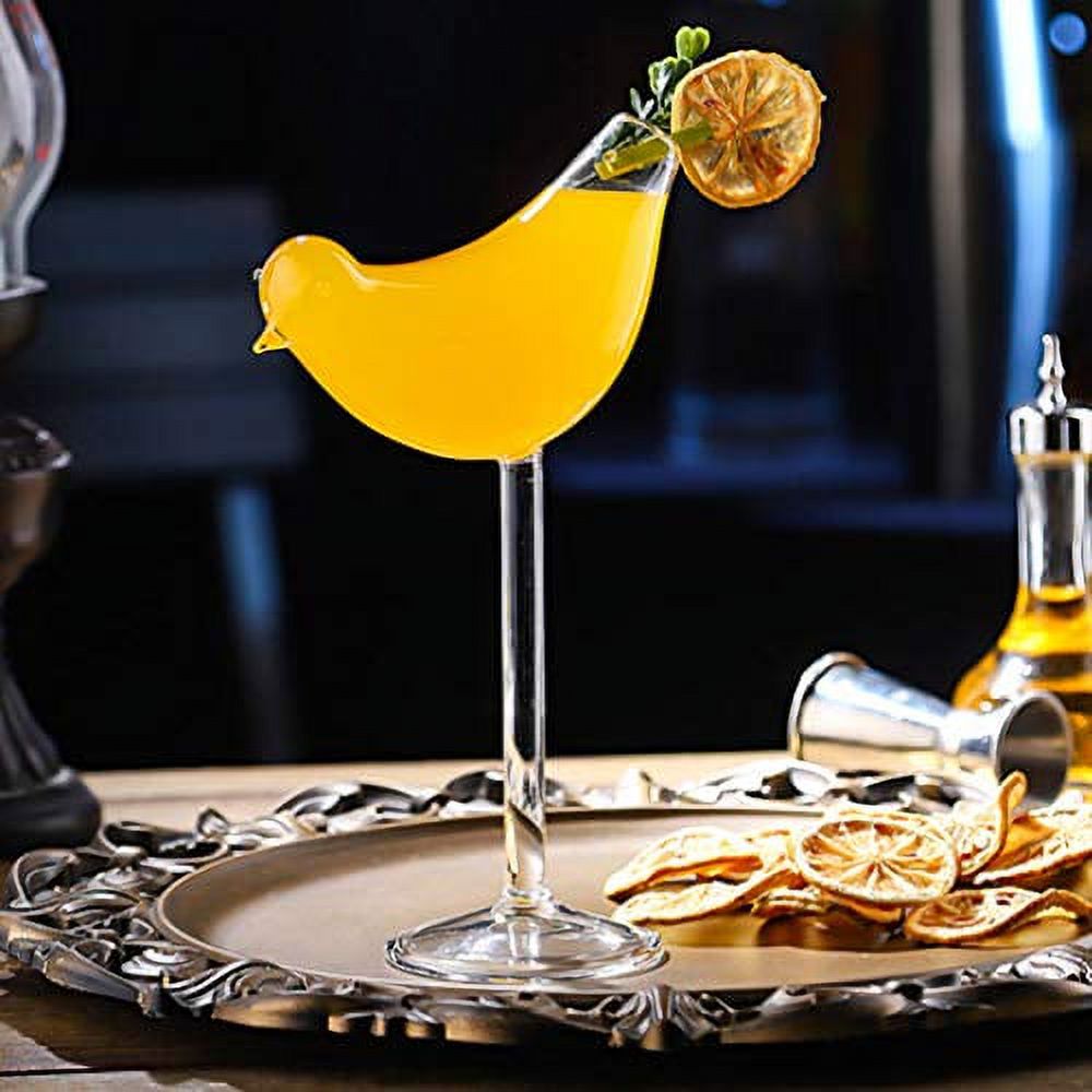 DOITOOL Coupe Glass 2 Pcs Cocktail Glass 150ml Bird Design Clear Juice ...