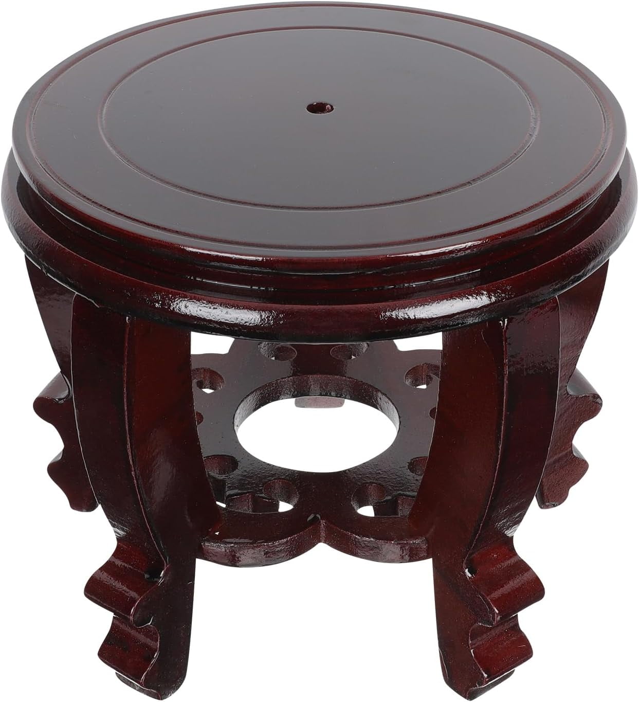 DOITOOL Large Stool Wood Planter Stand Round Wooden Fish Tank Stand ...