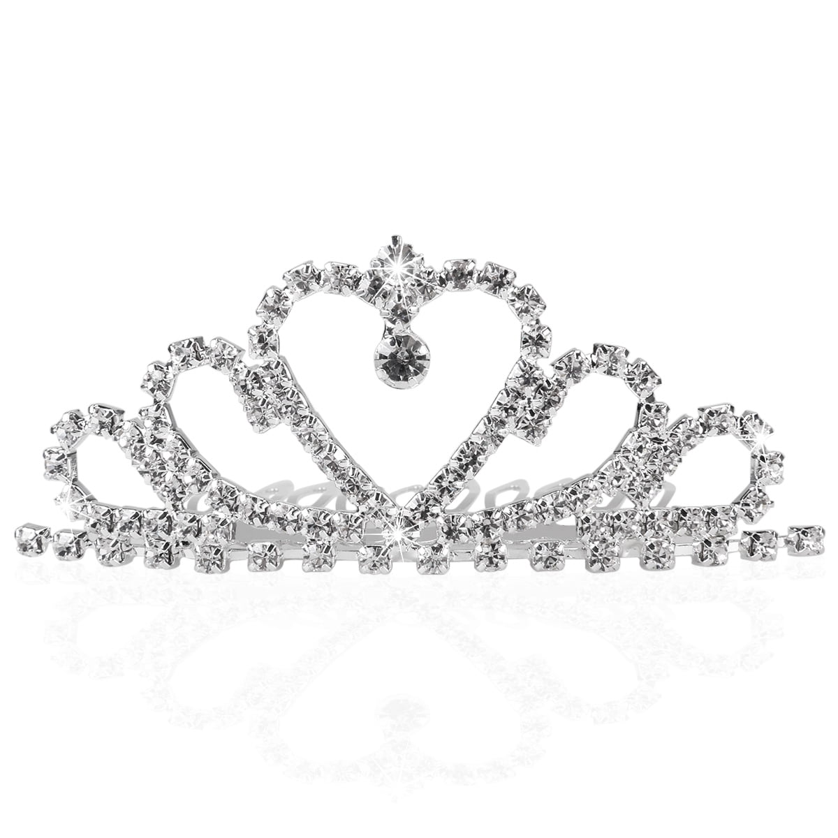 DOITOOL Mini Heart Rhinestone Tiara for Wedding Bride Prom Birthday ...