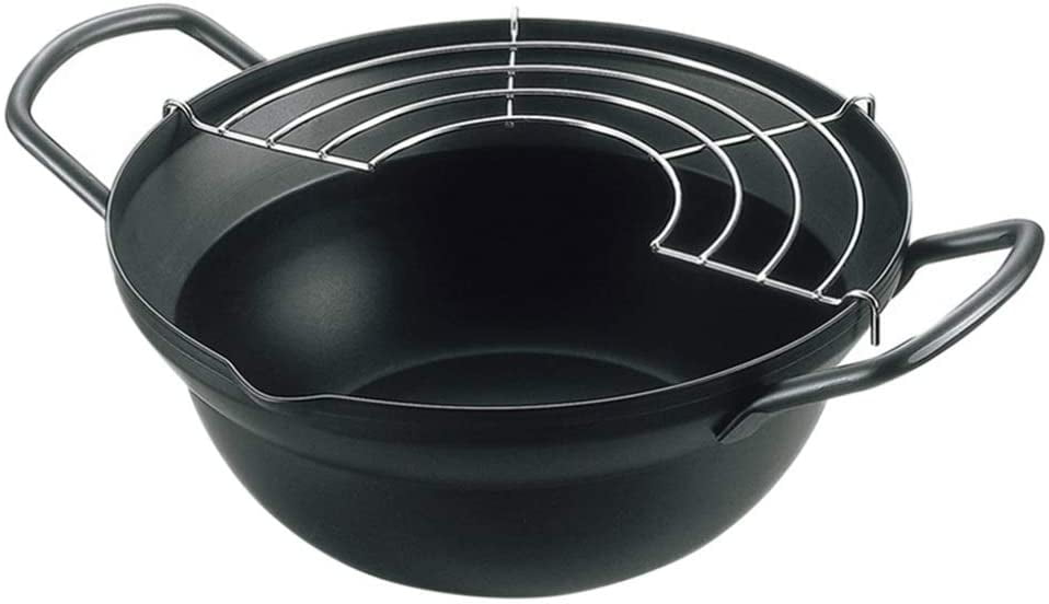 DOITOOL Tempura Deep Fryer Pot Japanese Frying Pan Tempura Deep Fryer ...
