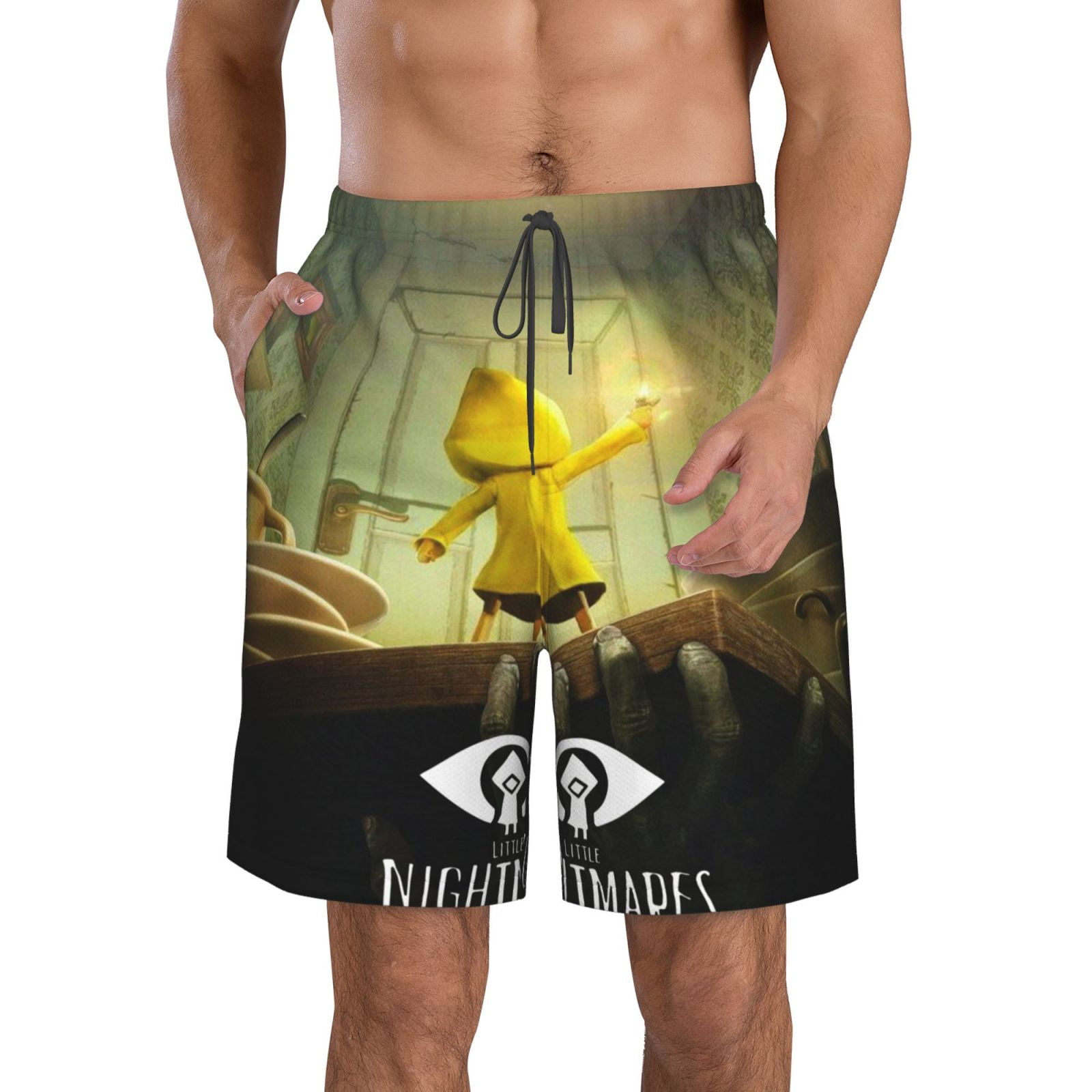 Men'S Little Nightmare Board Shorts 3d Graphic Swim Trunks Colorful ...