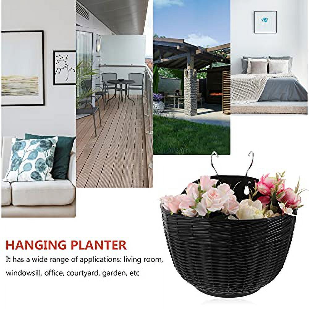 DOITOOL Wall Hanging Planters Basket Fence Plant Flower Pot Plastic ...