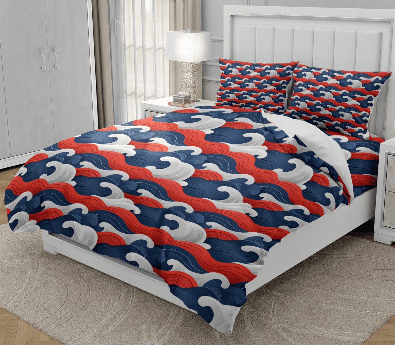 DOJLIO 3D Colorful Wave Geometry Printed Duvet Cover Bedding Sets Twin ...