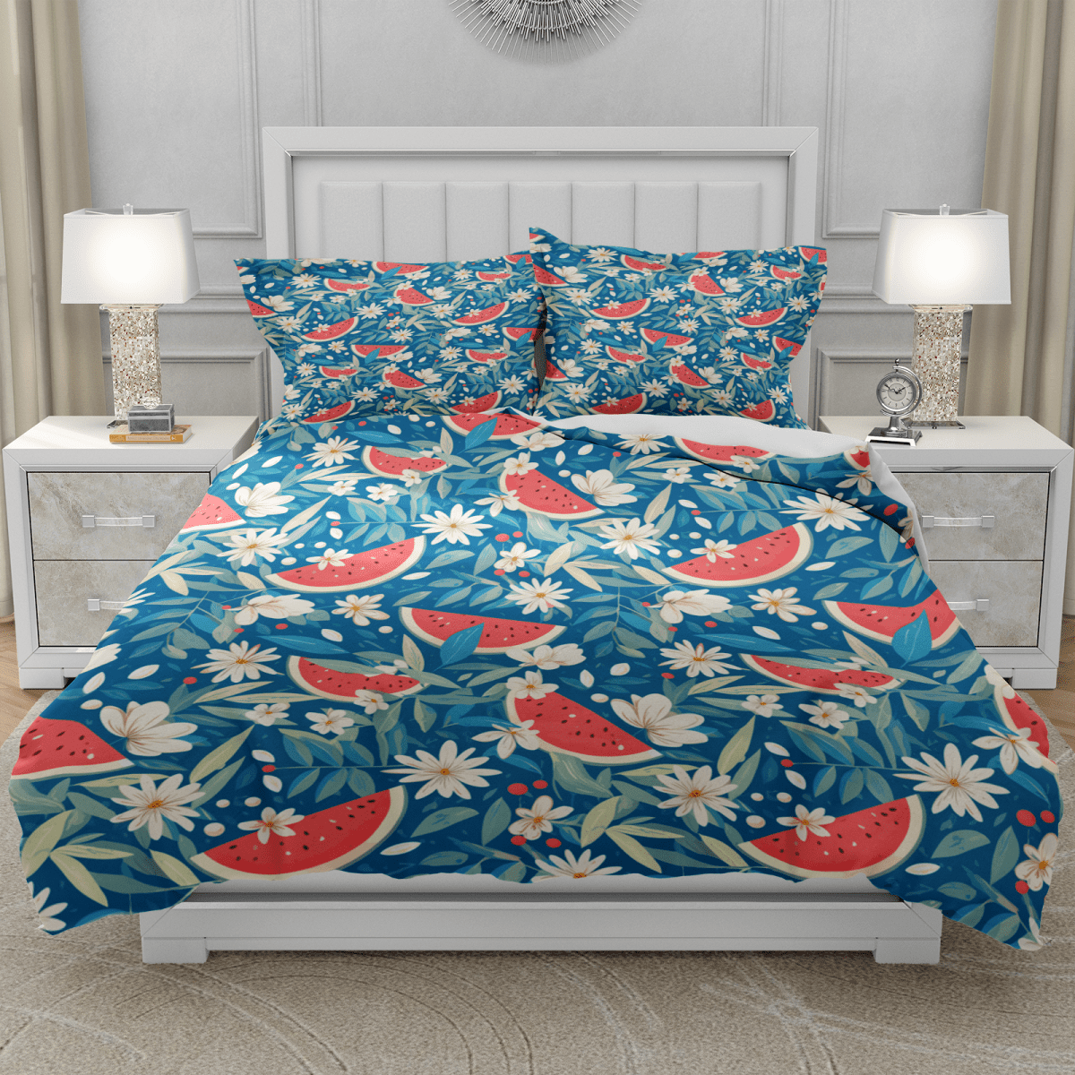 DOJLIO Watermelon Bedding Sets Summer Friut Twin Size Quilt Cover ...