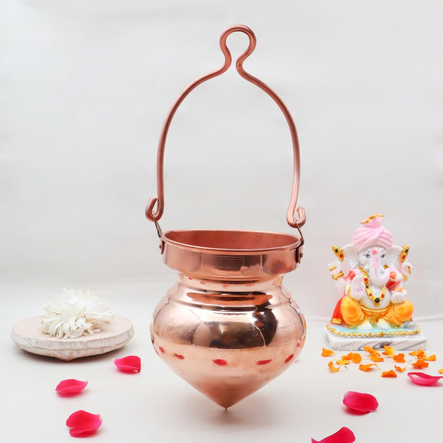DOKCHAN Pure Copper Hindu Religion Shiv Jal Dhara Container Kalash lota ...