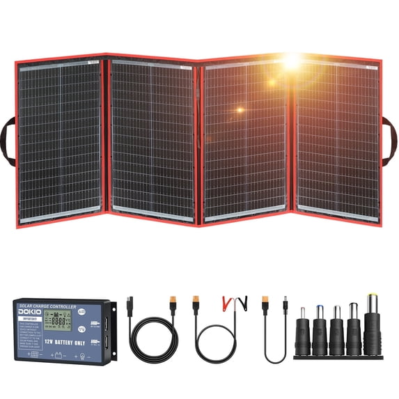 DOKIO, Portable Solar Panel Kit, 200W, Foldable and Lightweight ...