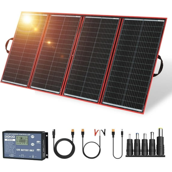 DOKIO 300W 18V Portable, Foldable, and Flexible Solar Panel Kit for ...