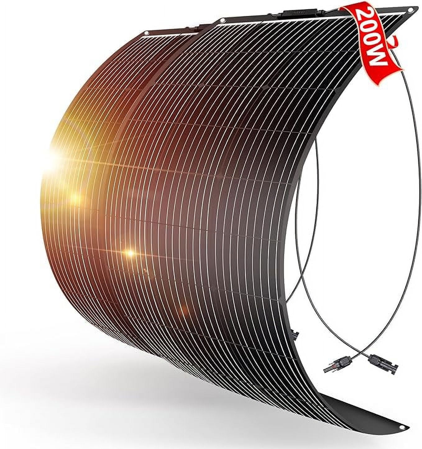DOKIO Flexible Solar Panel 200w Pro (2pc) 12 Volt Monocrystalline ...