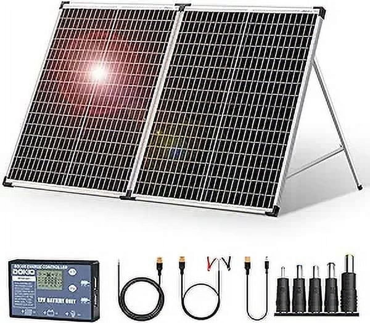 DOKIO Portable Foldable 100W 18v Solar Suitcase Monocrystalline ...