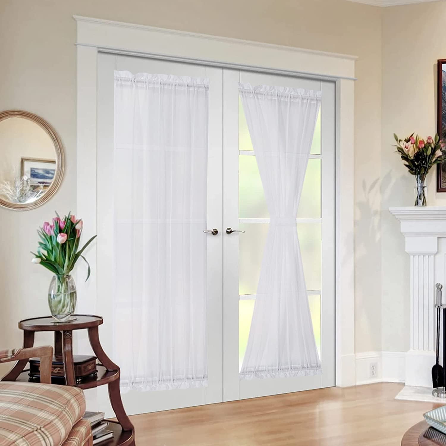 DOKIRO-2 Panels Sidelight Curtains for French Door Sheer Panels Light ...