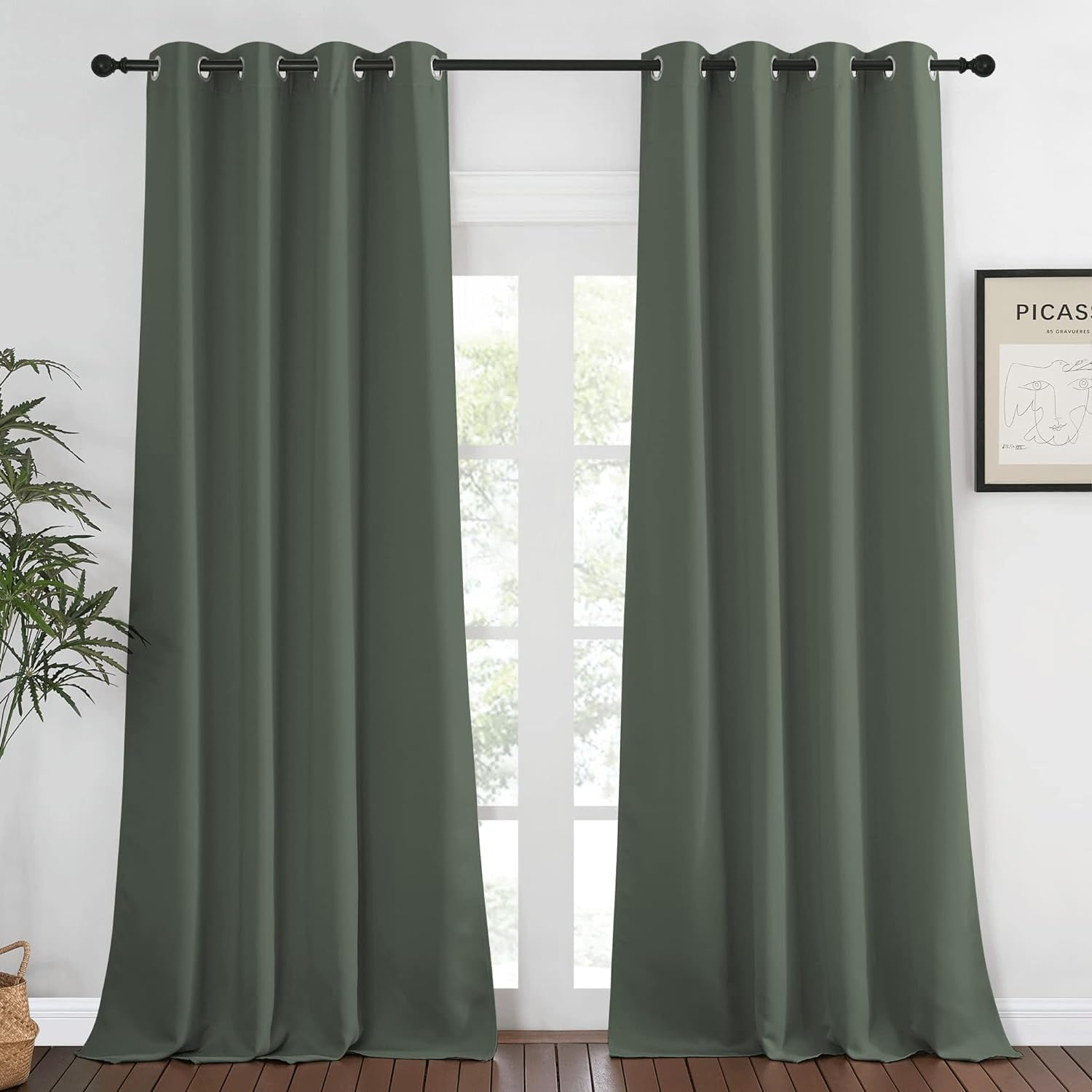 DOKIRO-Blackout Curtain for Living Room 90 inch Long - Grommet Thermal ...