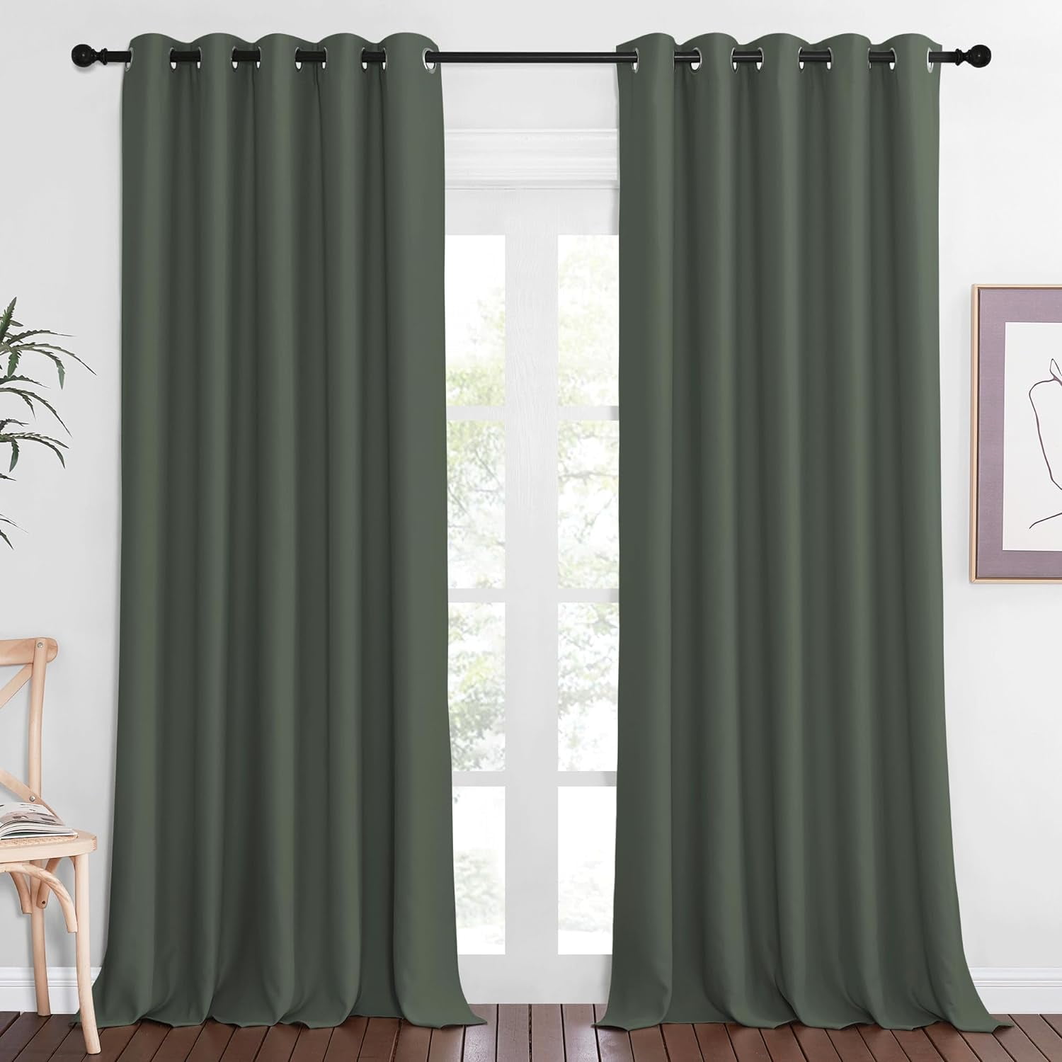 DOKIRO-Sliding Door Window Treatment Blackout Patio Door Curtain Panels ...