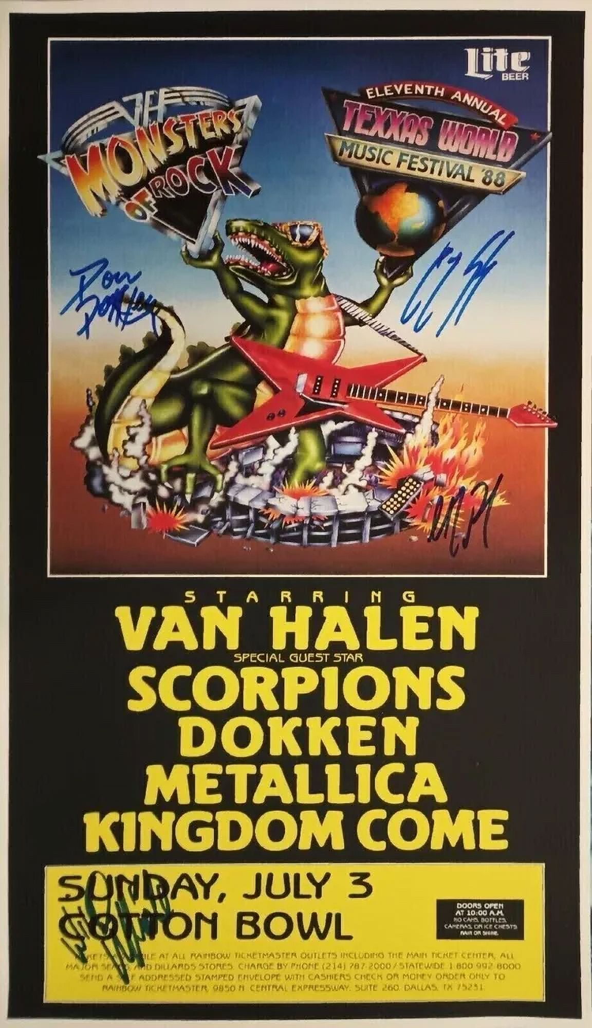 DOKKEN Poster 9x17in 1988 Reproduction Reprint VAN HALEN 24 x 36 Inch ...