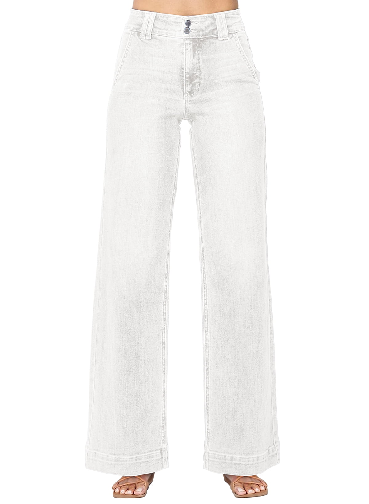 DOKOTOO Jeans for Women High Waisted Wide Leg Jeans Trendy Stretchy ...