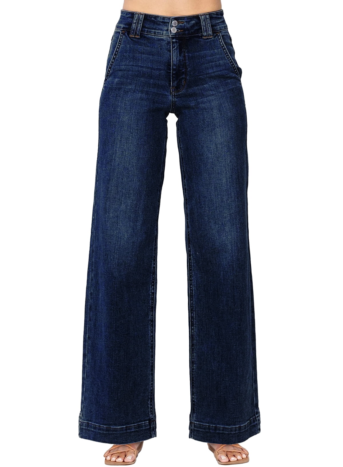 DOKOTOO Jeans for Women High Waisted Wide Leg Jeans Trendy Stretchy ...