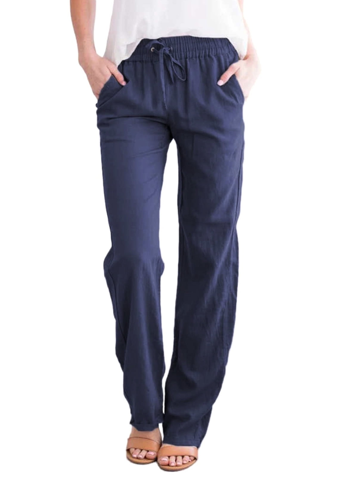 DOKOTOO Women's Casual Cotton Pants - XL (US 16-18) with Relaxed Fit ...