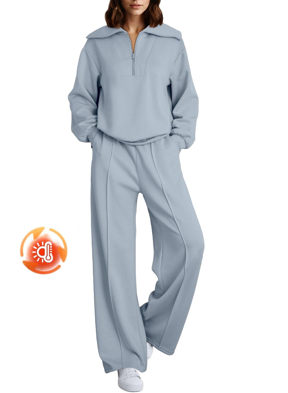 DOKOTOO Women's 2 Piece Outfits Plus Size Jogger Sets Fleece Lining ...