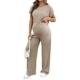 DOKOTOO Women's Maternity Pajamas 2 Piece Sets Ribbed Knit Short Sleeve ...