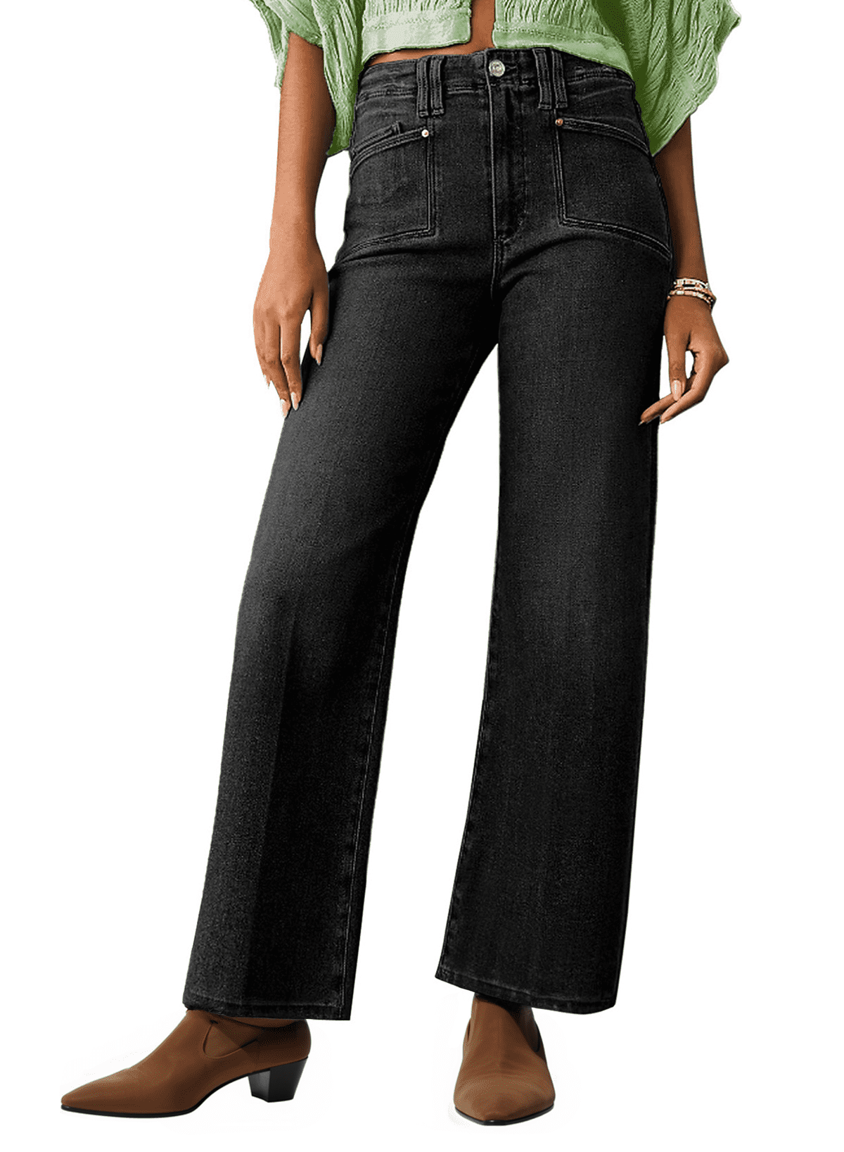 DOKOTOO Wide Leg Jeans for Women High Waisted Stretchy Denim Pants ...